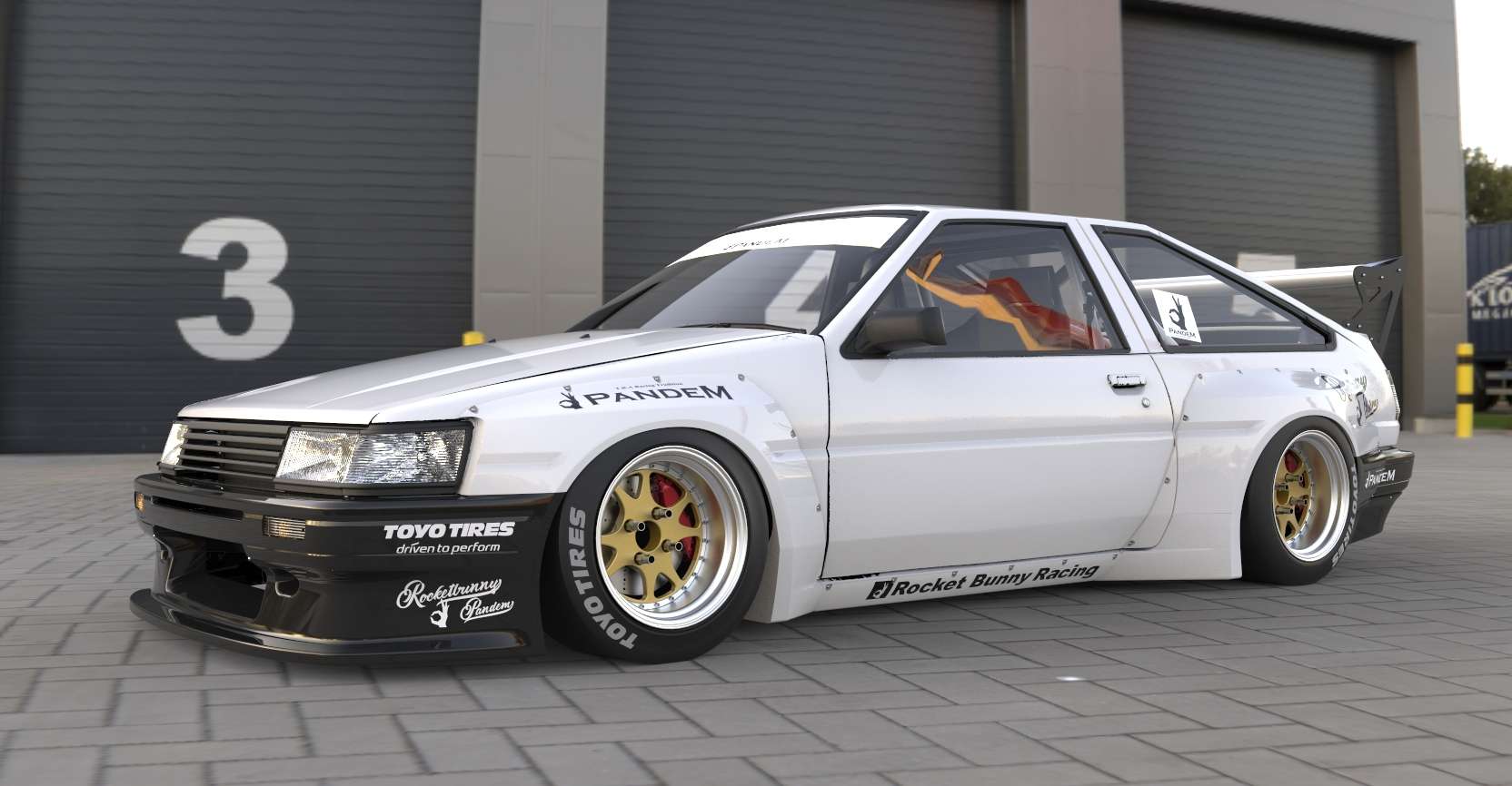 PandeM (TRA Kyoto) Corolla Levin AE86 V1 Widebody Kit | First Gear Project