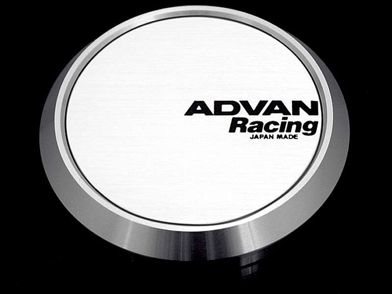 Advan 73mm Flat Centercap White/Silver Alumite - V2386