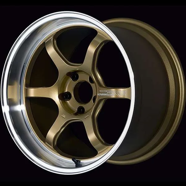 Advan R6 18x10.5 +24 5x114.3 Machining & Racing Brass Gold Wheel ...