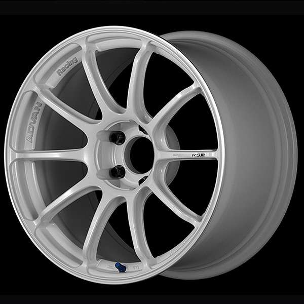 Advan RSIII 18x8.5 +47 5x100 White Metallic & Ring Wheel - YA38H47DWMR